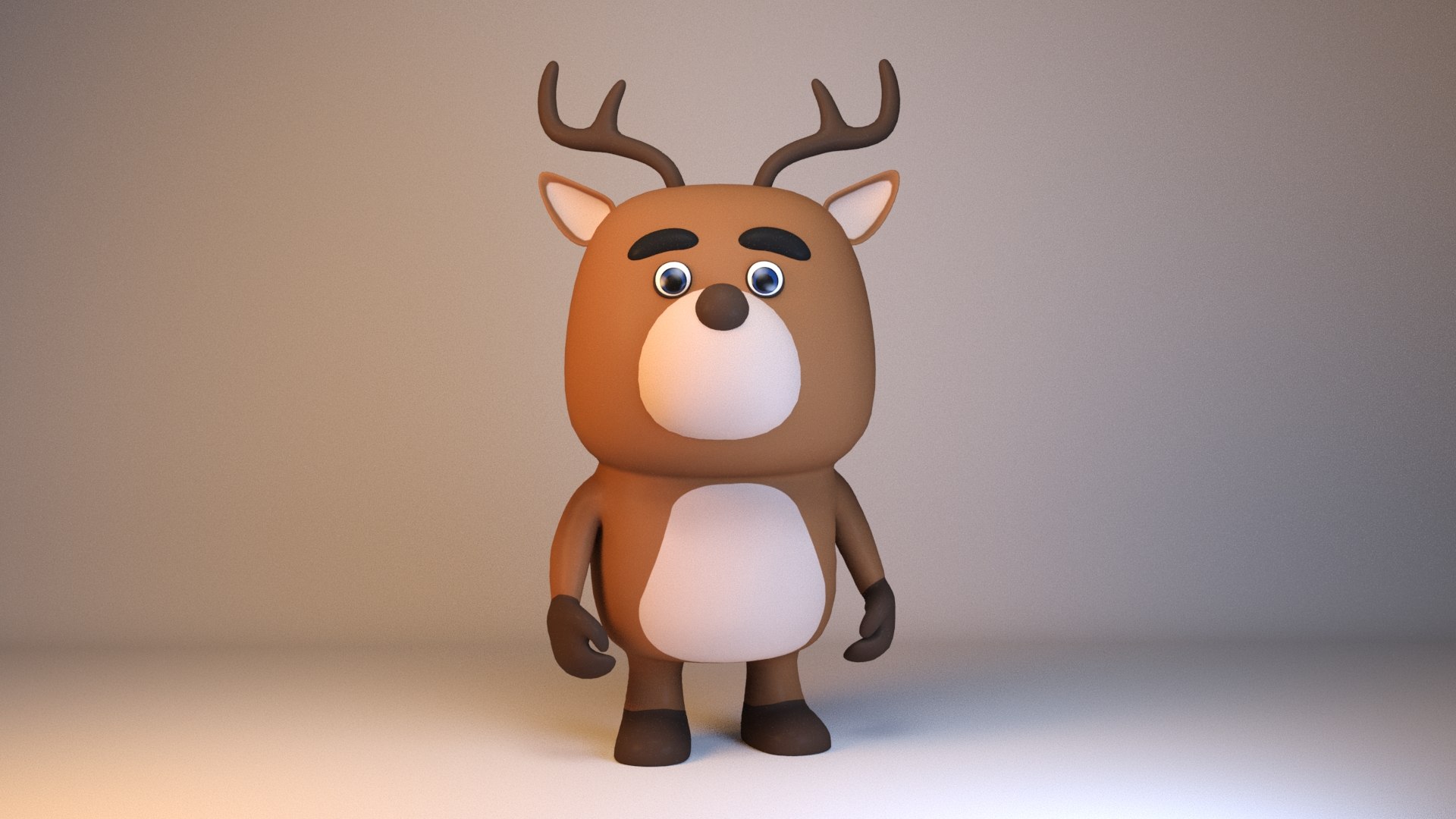 Cartoonish Humanoid Deer Character - Ready For Rigging Rendering 3D ...