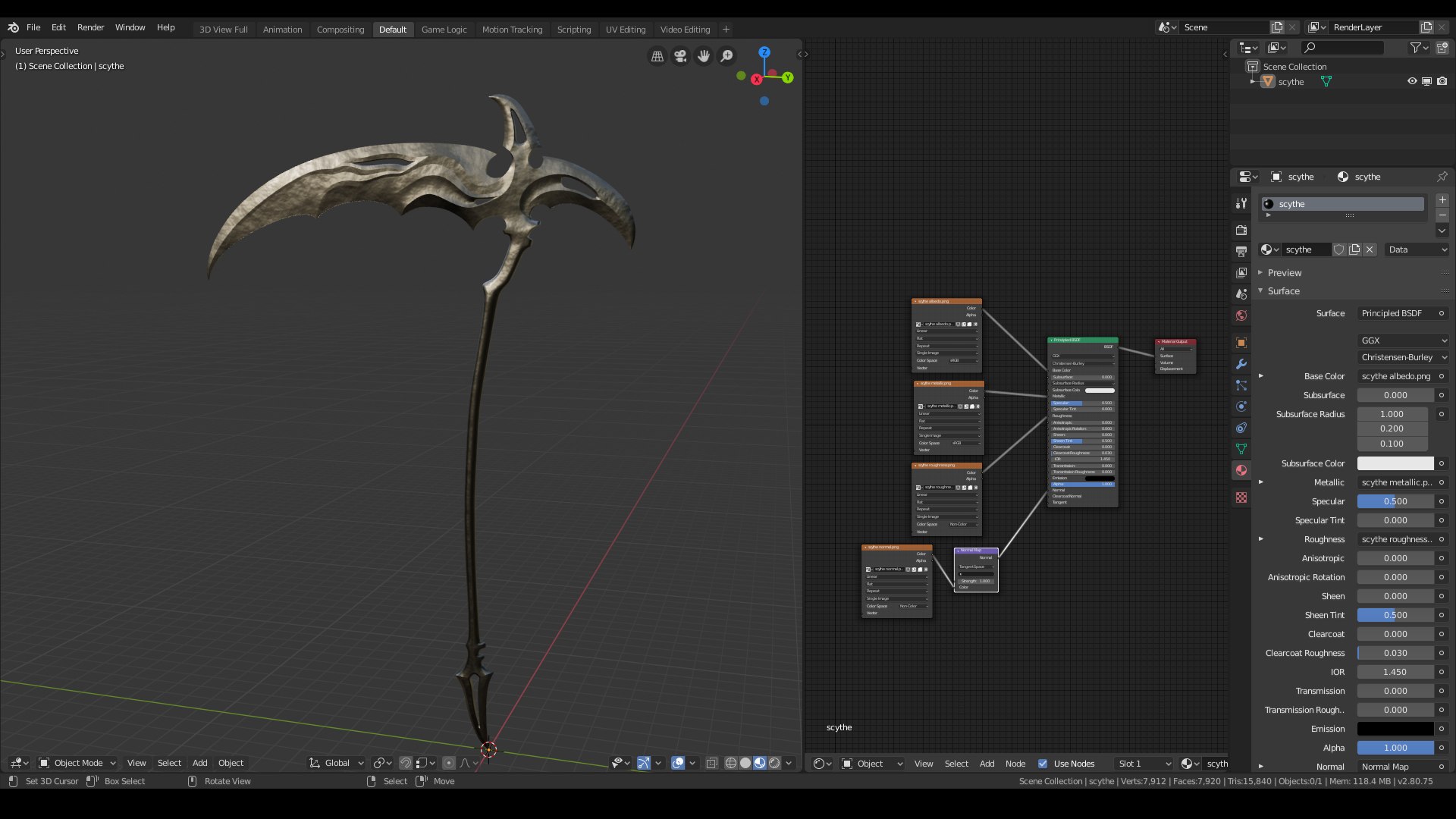 Fantasy Scythe 3D Model - TurboSquid 1607267