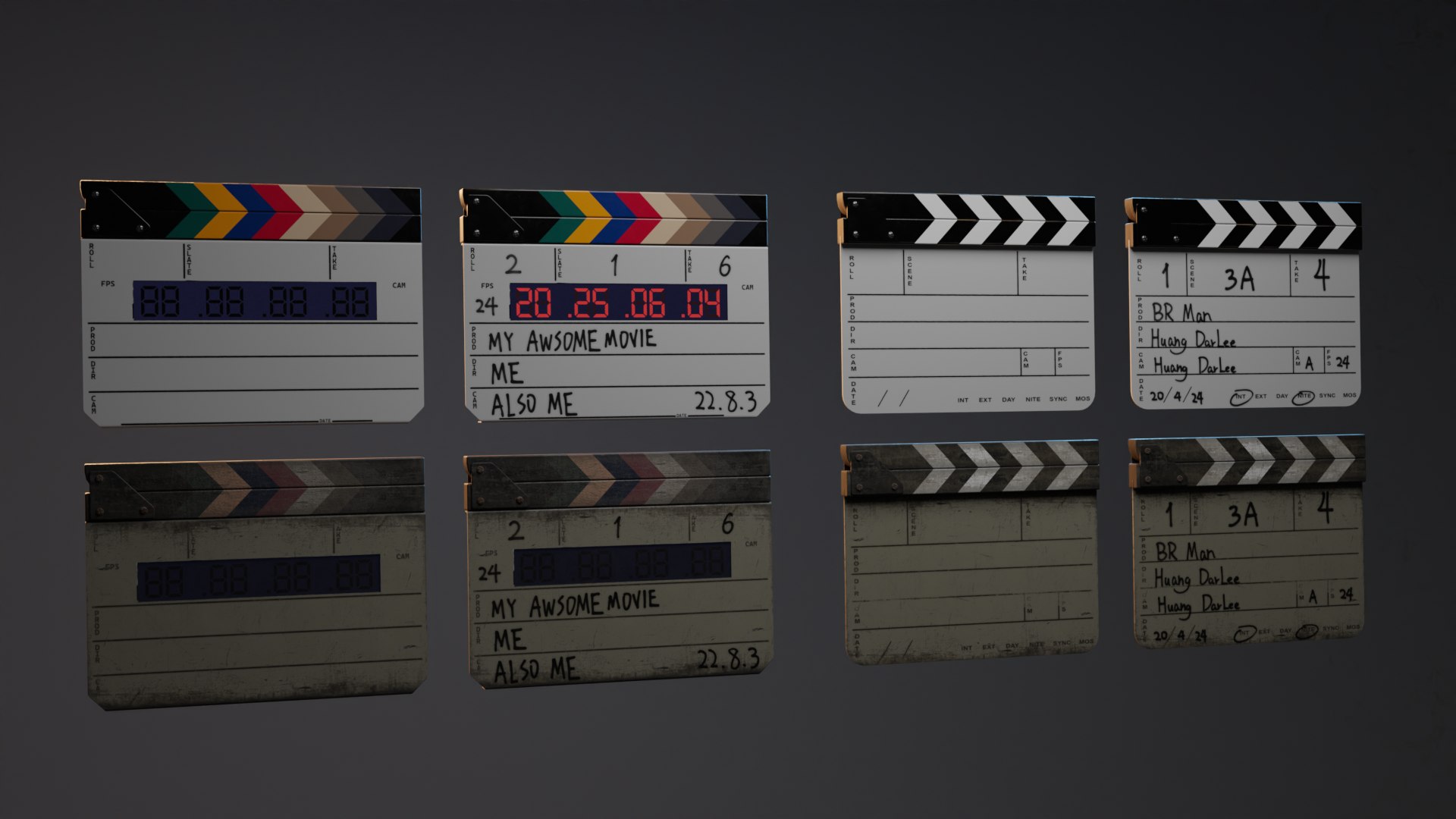 Clapperboard Film Slate Pack 3D Model - TurboSquid 1995873