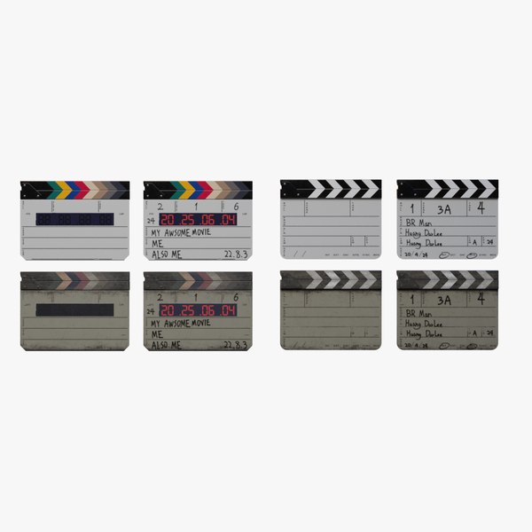 Clapperboard Film Slate Pack 3D model - TurboSquid 1995873