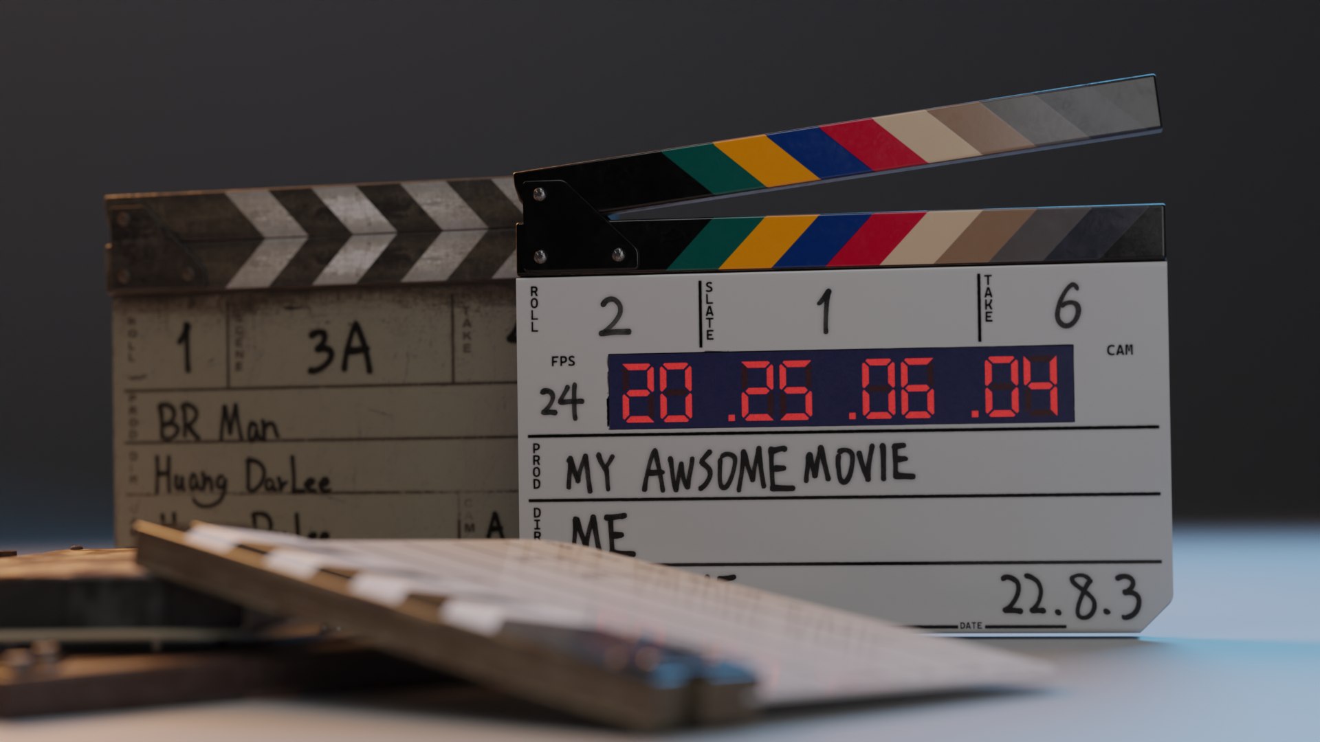 Clapperboard Film Slate Pack 3D Model - TurboSquid 1995873