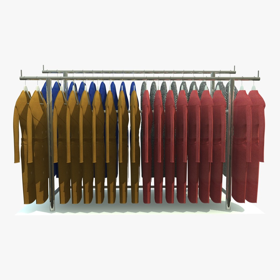 C4d Custom Clothes Rack Coats