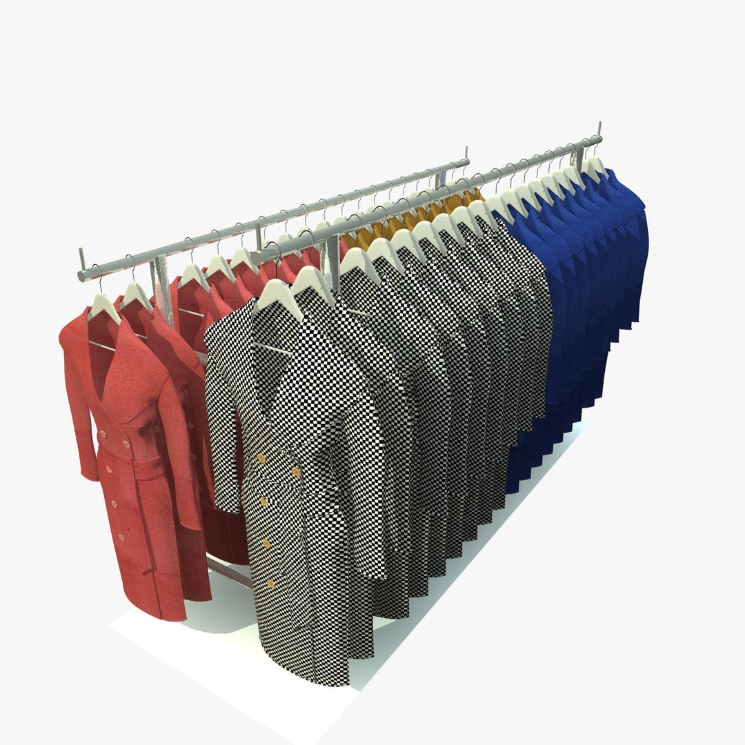 C4d Custom Clothes Rack Coats