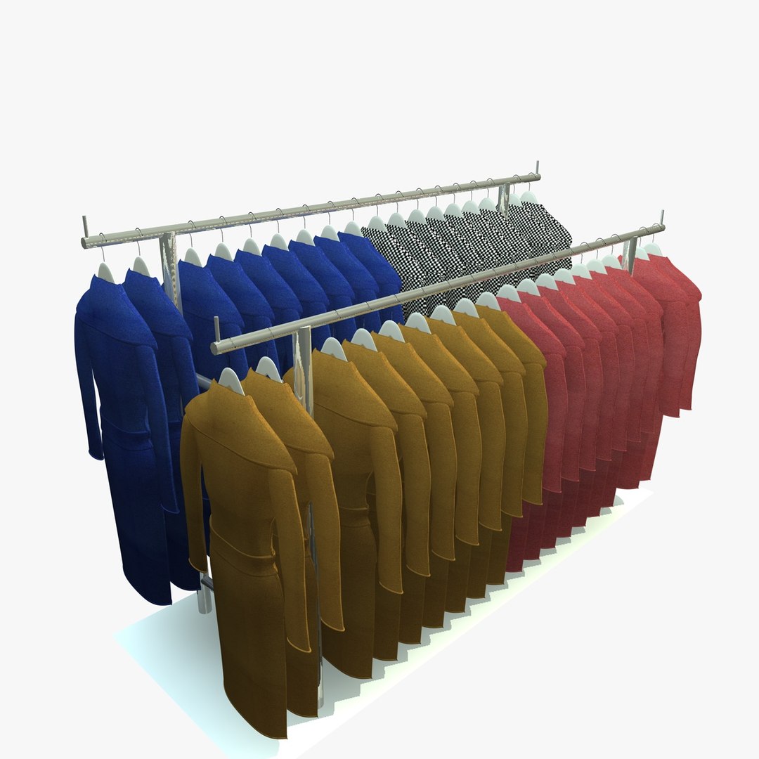 C4d Custom Clothes Rack Coats