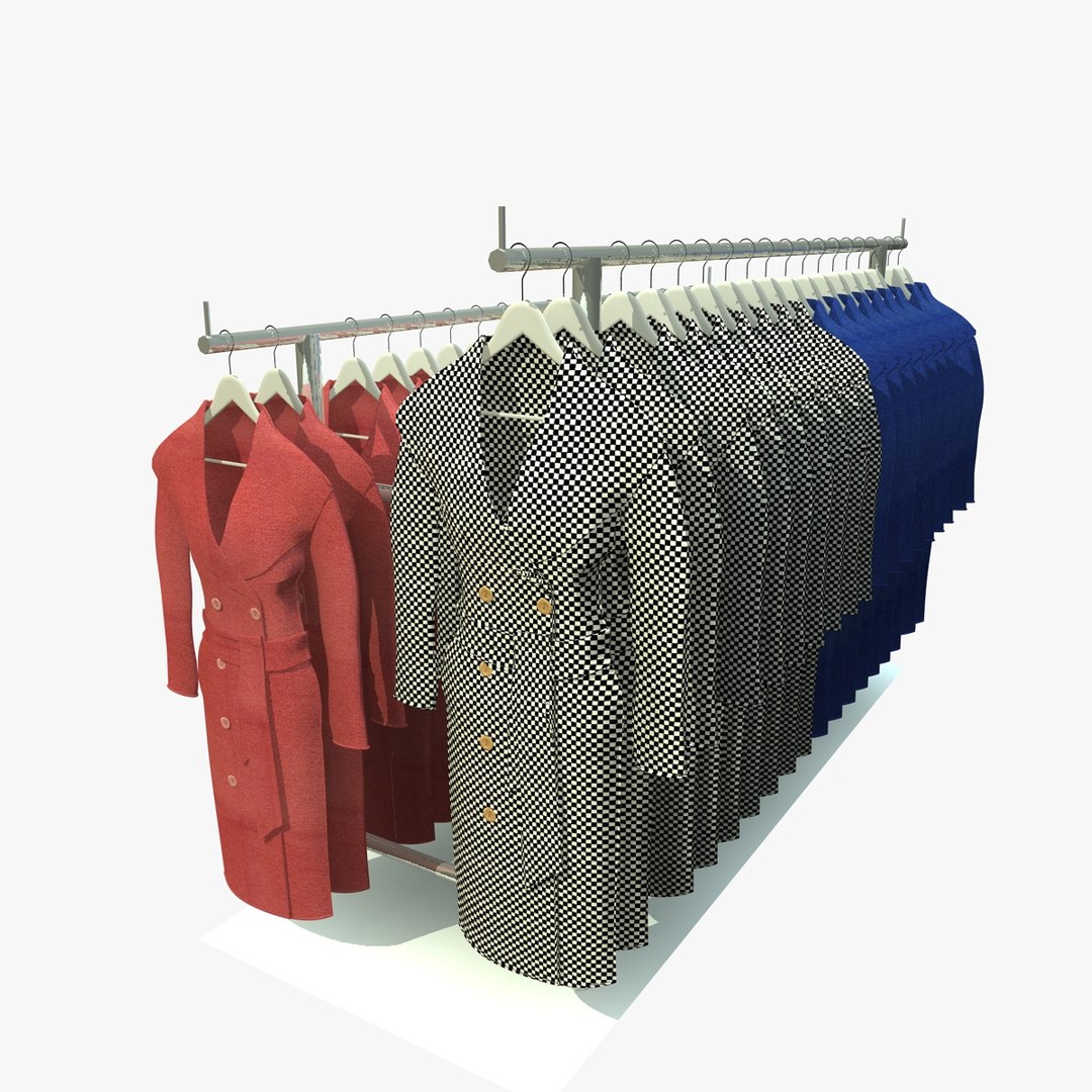 C4d Custom Clothes Rack Coats