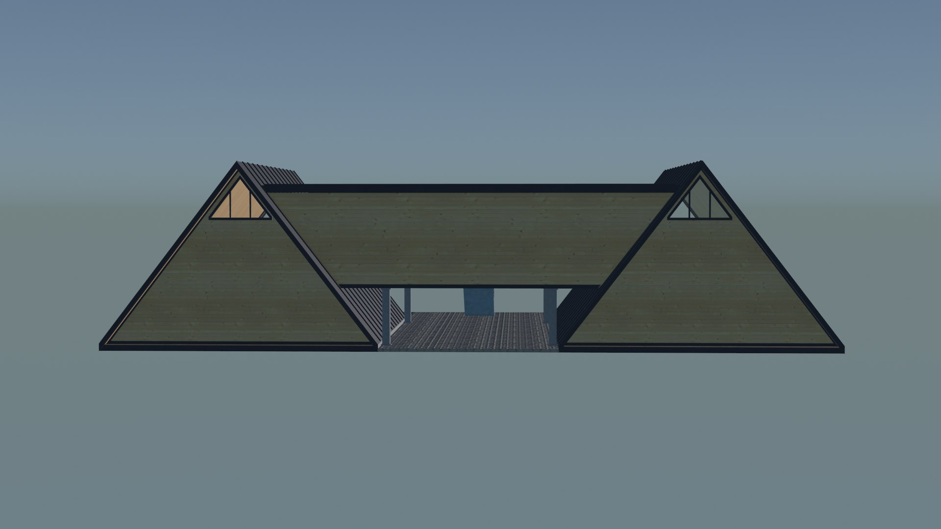 A-frame house double 3D model - TurboSquid 1902359