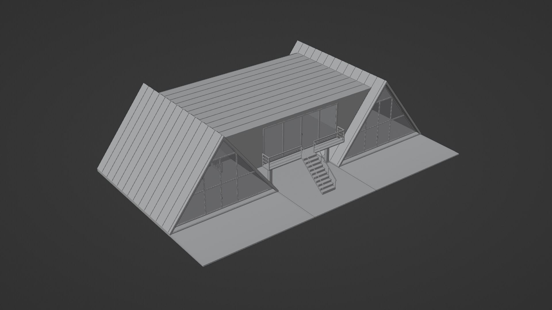A-frame house double 3D model - TurboSquid 1902359