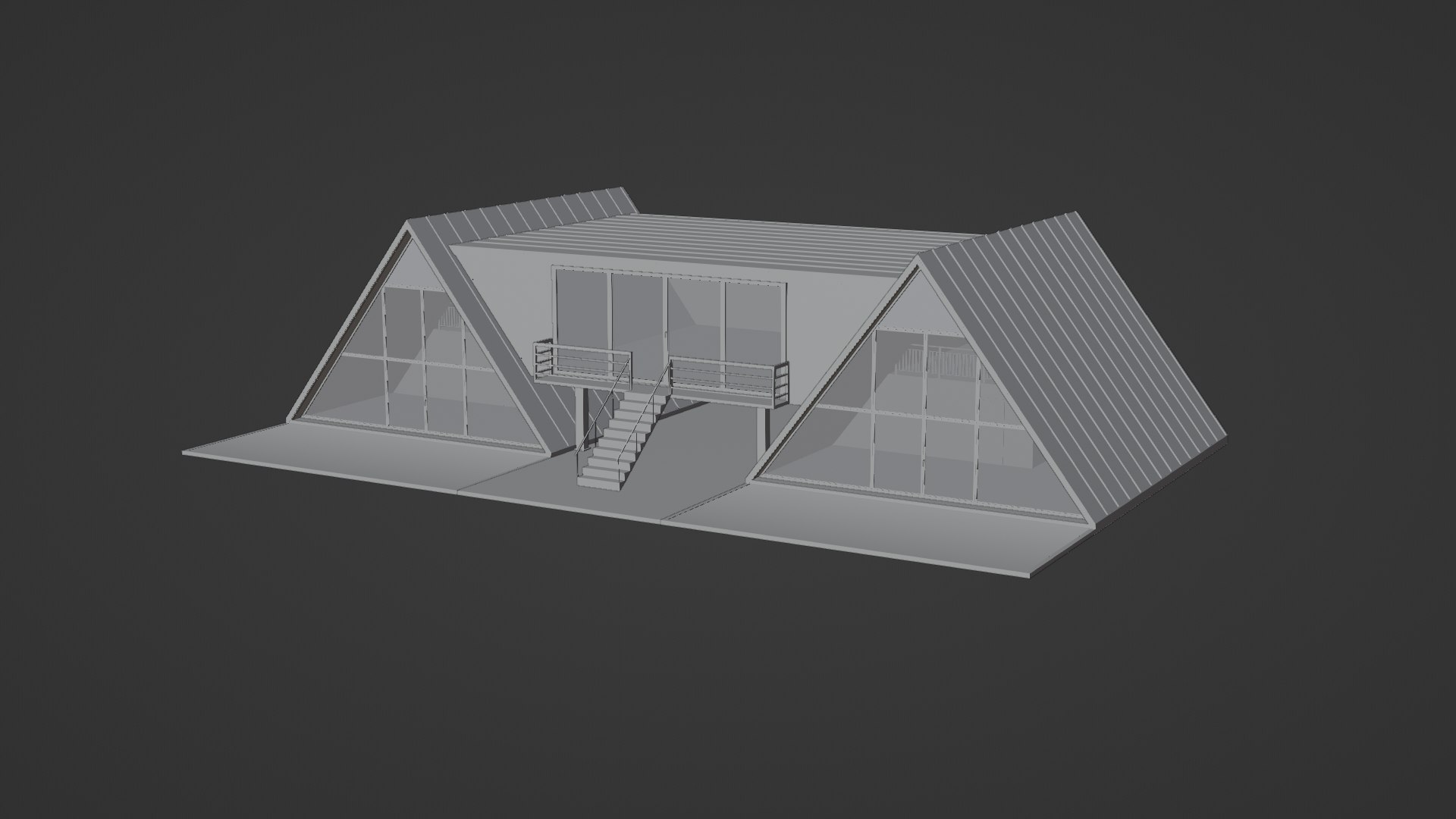 A-frame house double 3D model - TurboSquid 1902359