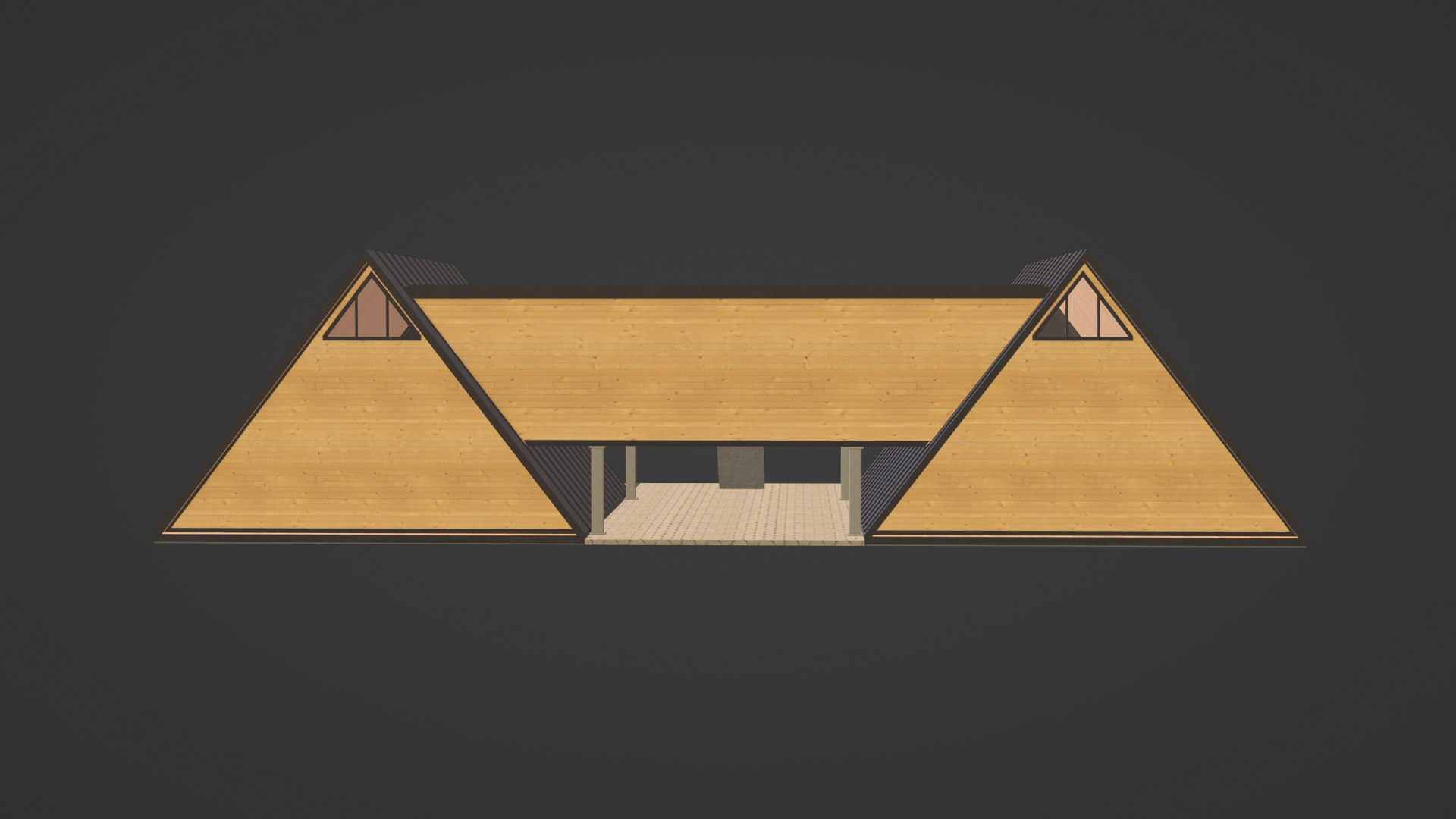 A-frame house double 3D model - TurboSquid 1902359