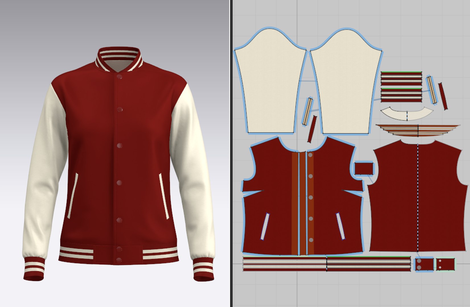 3D Women Varsity Jacket - TurboSquid 1988986