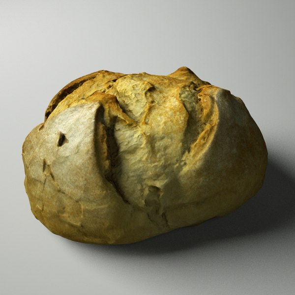 3D OBJ bread wheat pao