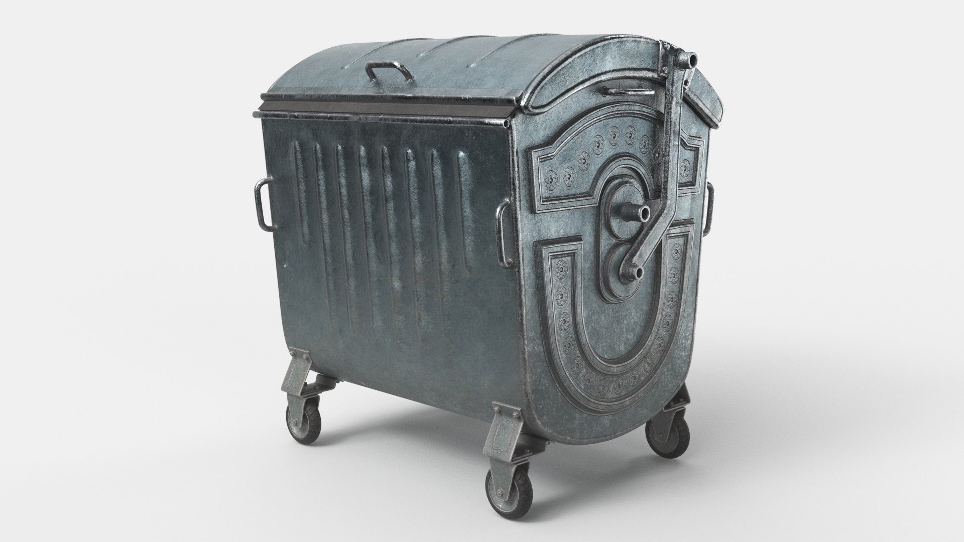 3D Metal Garbage Container B1 - PBR model - TurboSquid 2161334