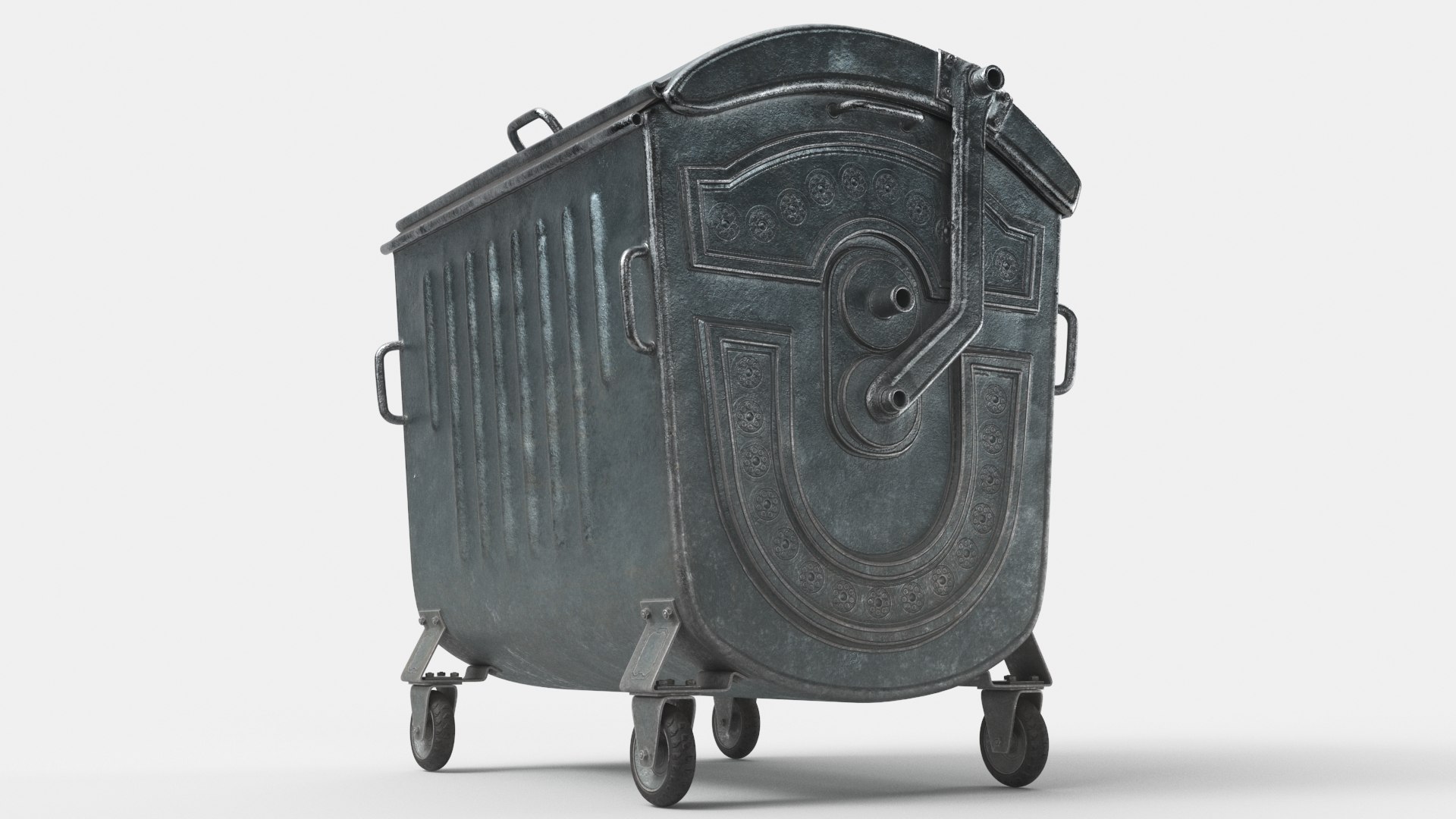 3D Metal Garbage Container B1 - PBR Model - TurboSquid 2161334