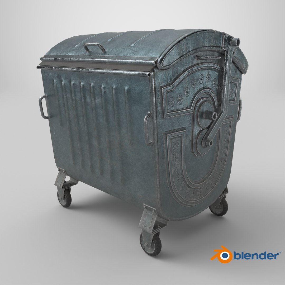 3D Metal Garbage Container B1 - PBR model - TurboSquid 2161334