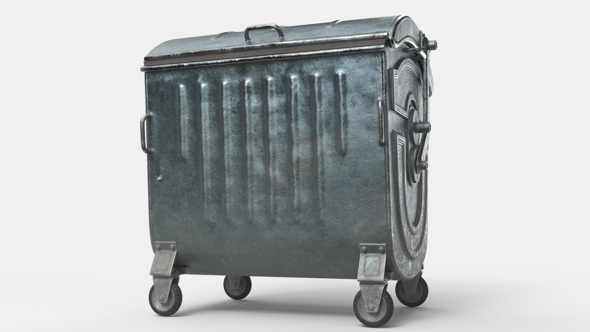 3D Metal Garbage Container B1 - PBR Model - TurboSquid 2161334