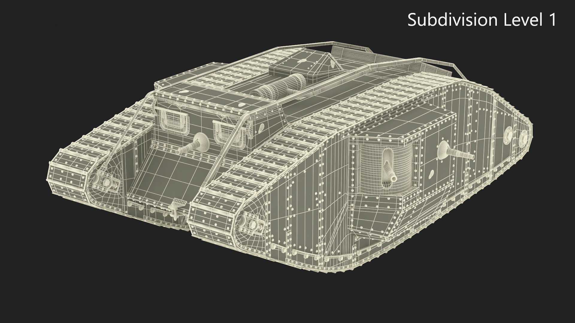 Tank Mk 4 Male 3D Model - TurboSquid 2246247