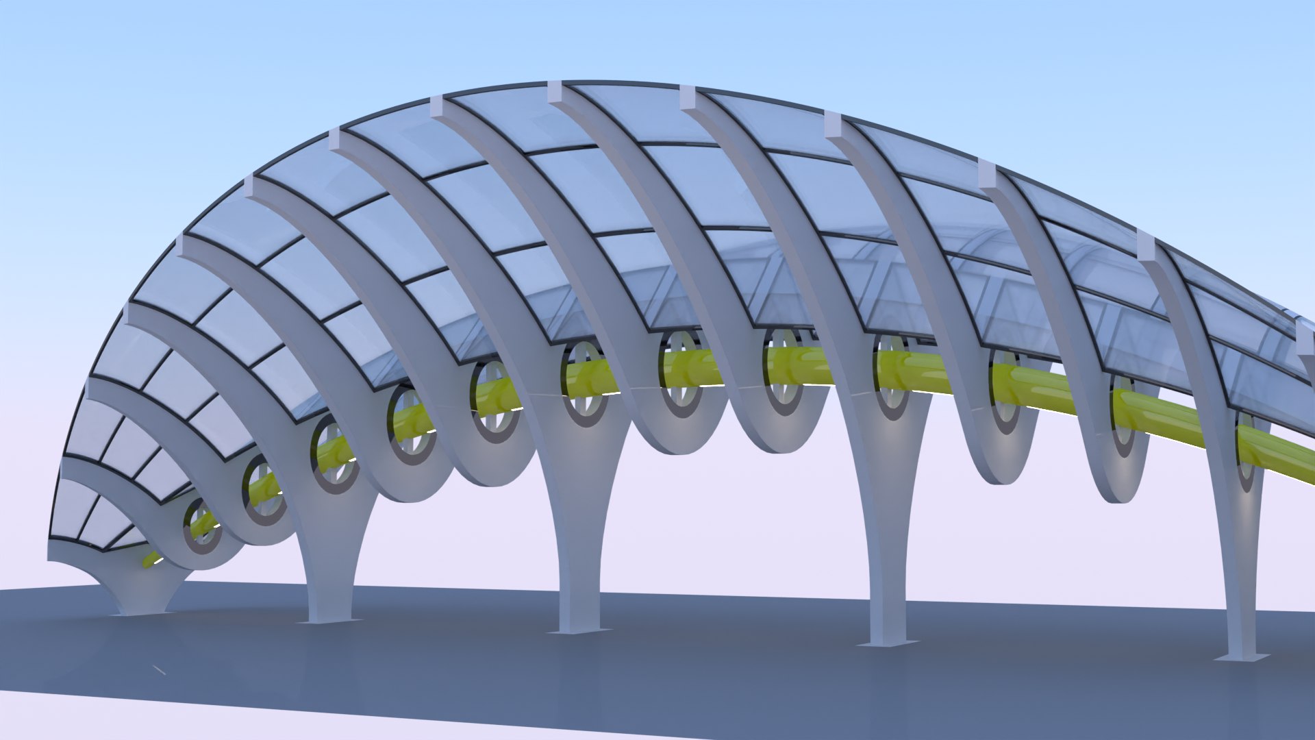 Futuristic Roofing Building 3D - TurboSquid 2038244