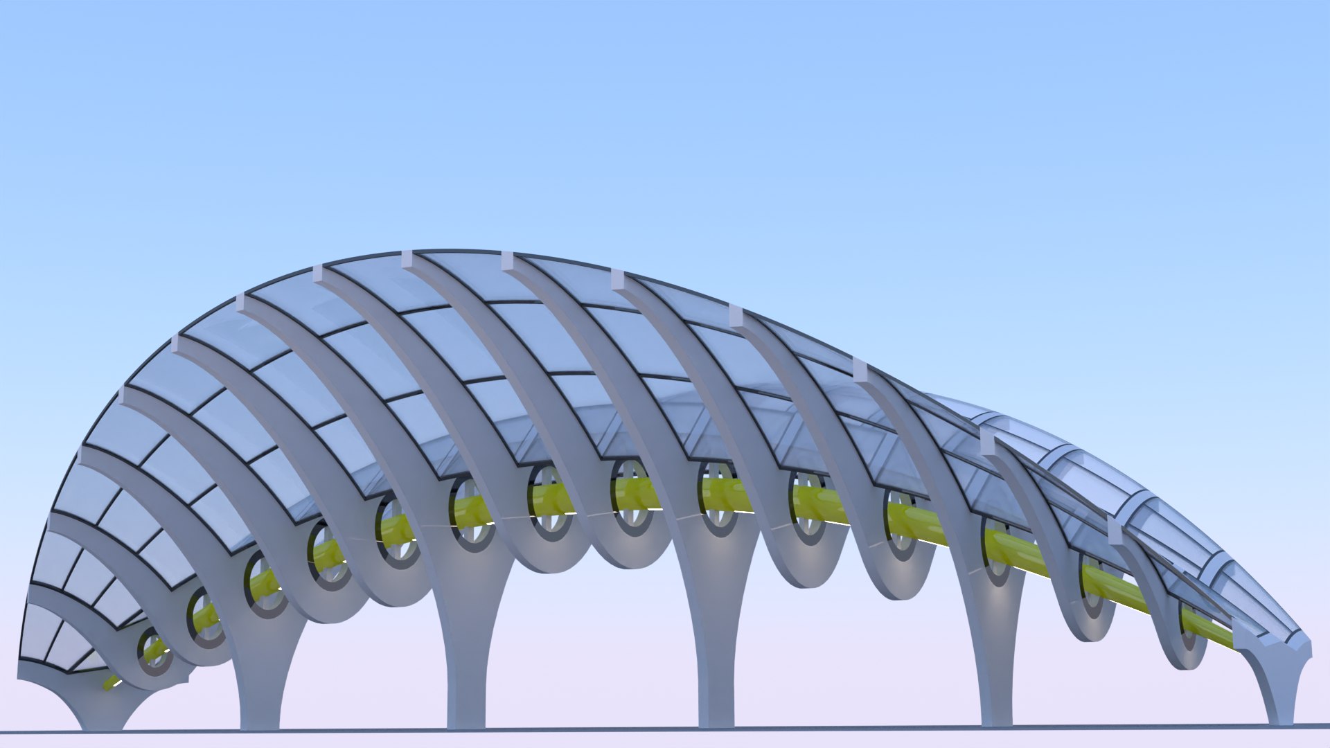 Futuristic Roofing Building 3D - TurboSquid 2038244