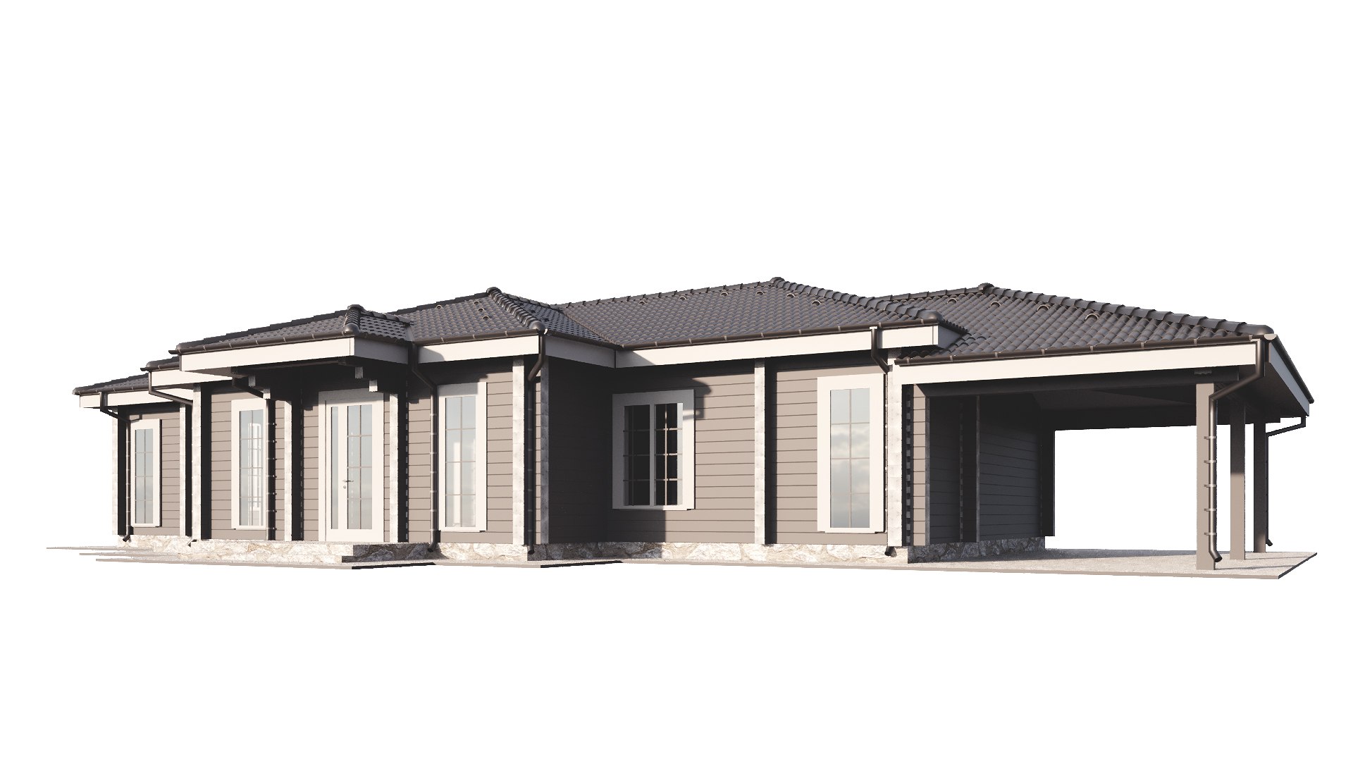 Single-story Country House 3D Model - TurboSquid 1967332