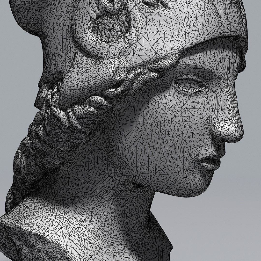 3d model marble bust statue statue005h