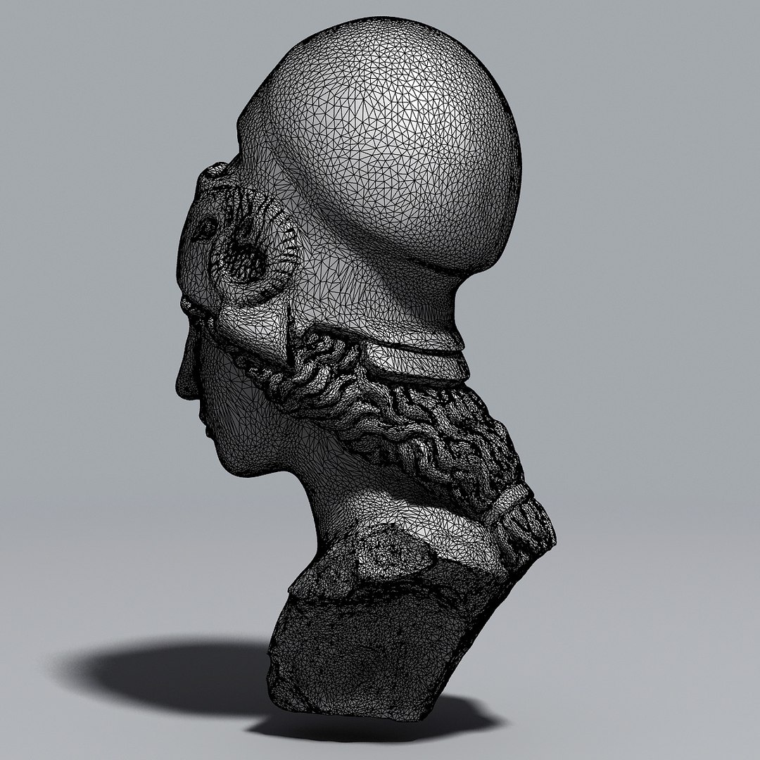 3d model marble bust statue statue005h