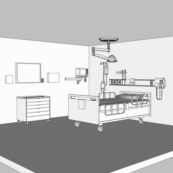 3d model of hospital medical equipment
