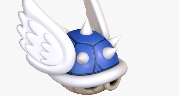 modelo 3d Tortuga Koopa Troopa Shell Alas azules modelo Super Mario 3D ...