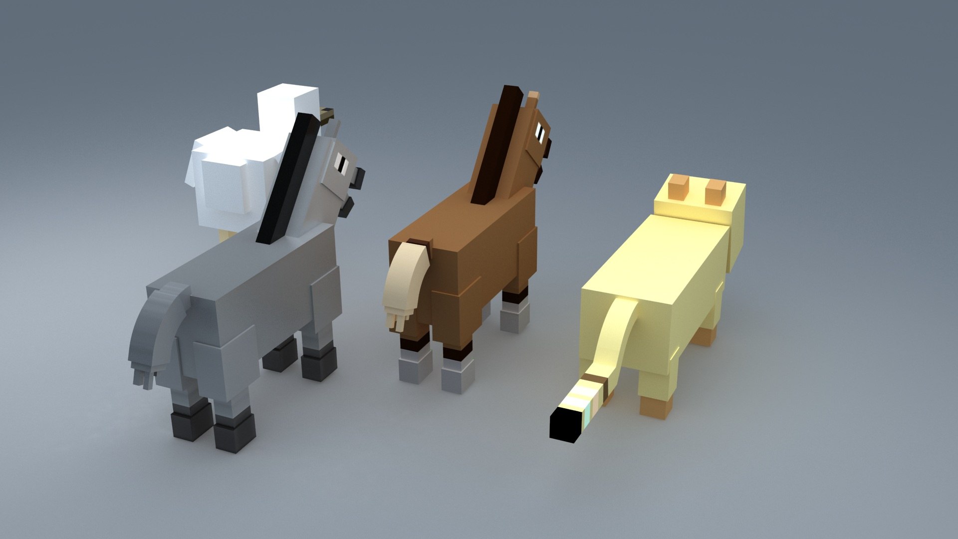 3d Minecraft Animal Cartoon Model