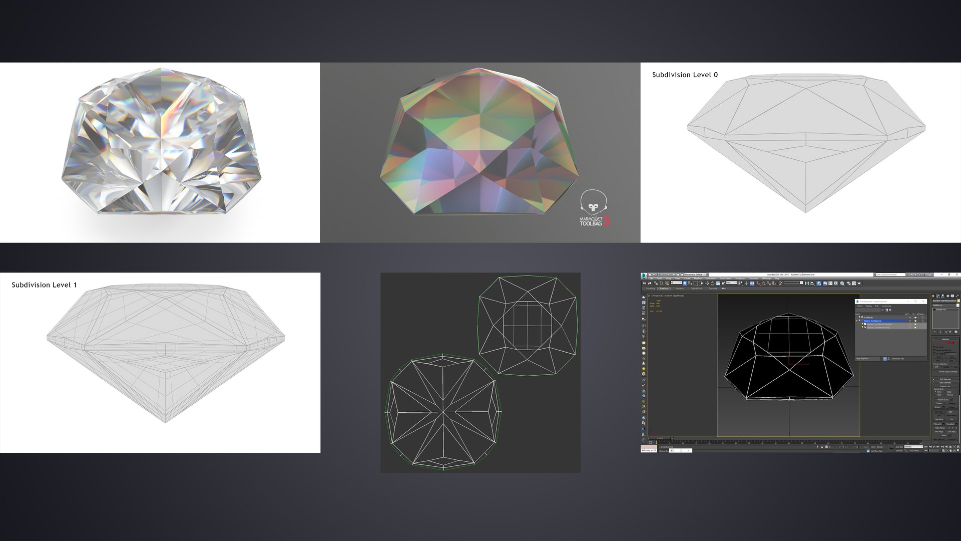 3D Asscher Cut Gemstones Collection Bundle - TurboSquid 2391015