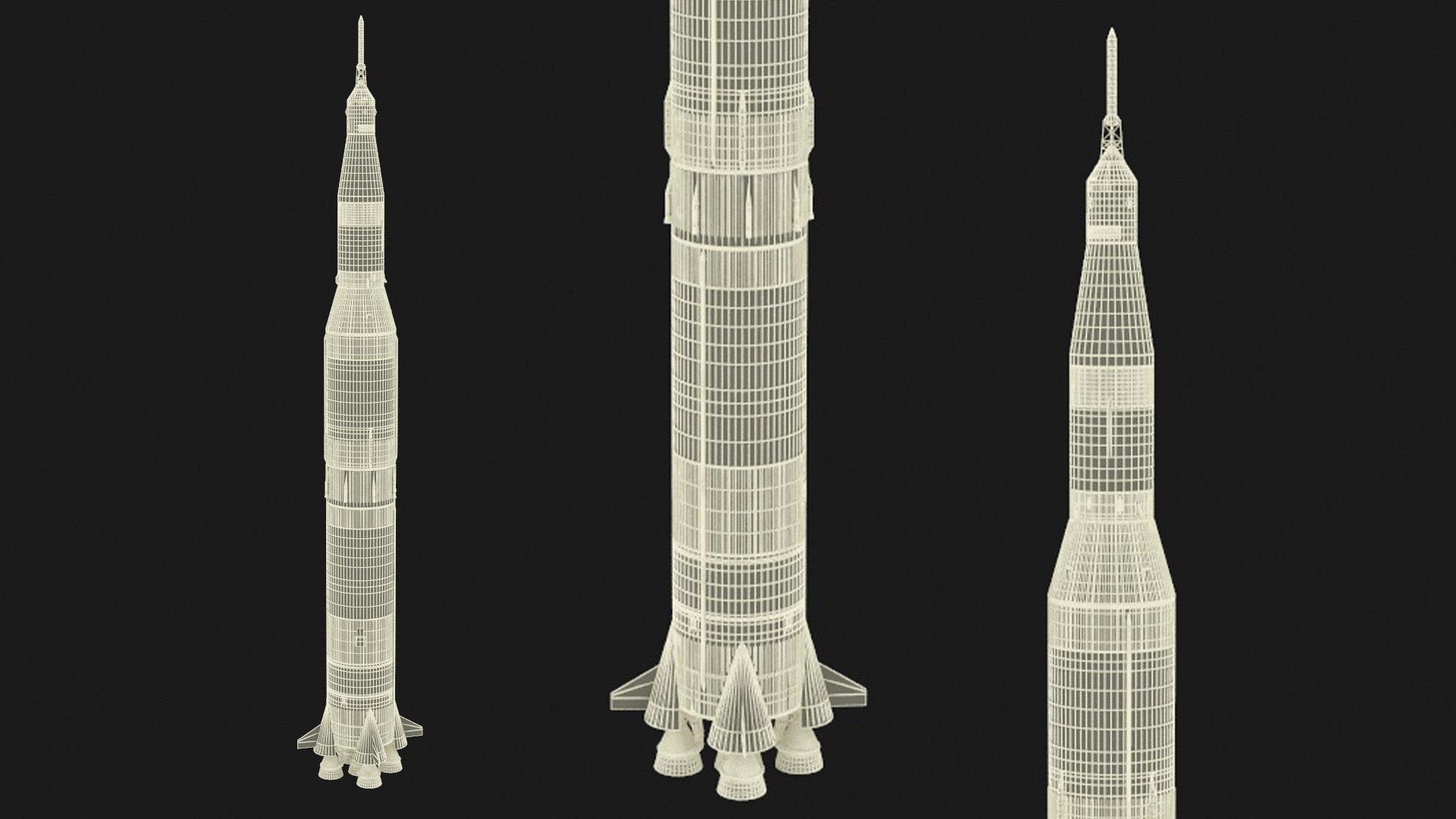 Saturn V Rocket Stages 3D - TurboSquid 2412673
