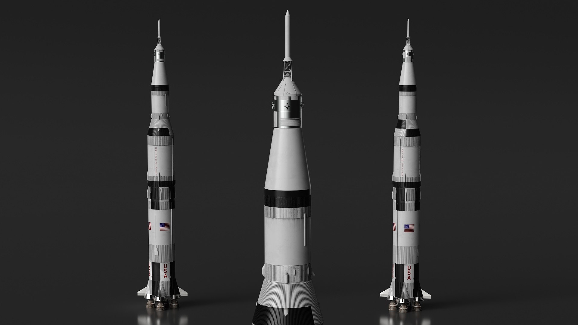 Saturn V Rocket Stages 3D - TurboSquid 2412673
