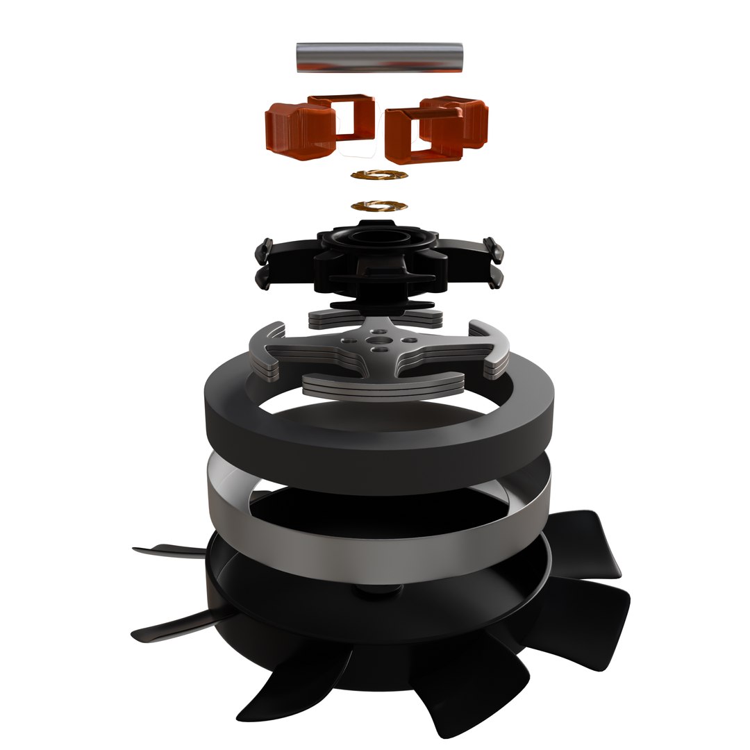 3D BLDC Motor With Fan Blade 3D Model - Realistic And Optimized Model ...