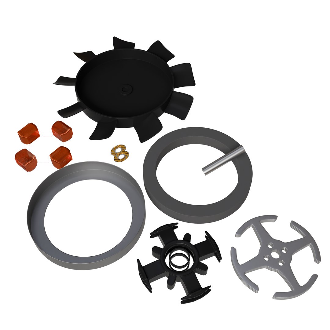 3D BLDC Motor With Fan Blade 3D Model - Realistic And Optimized Model ...