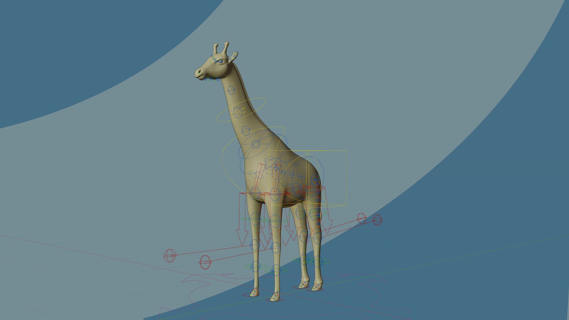 3D Giraffe 3D Cartoon Rigged Model - Blender Model - TurboSquid 2222093