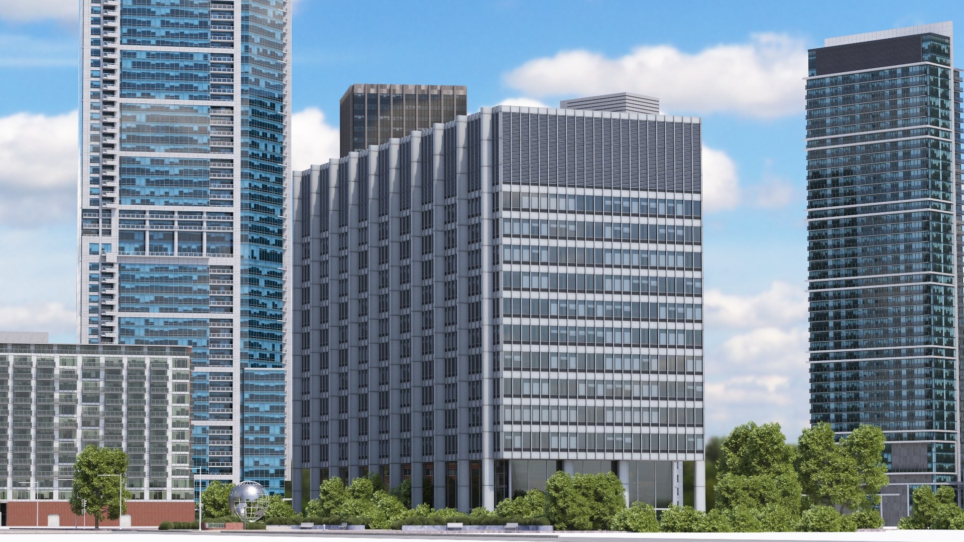 3D One Chase Manhattan Plaza V4 Model - TurboSquid 1756537