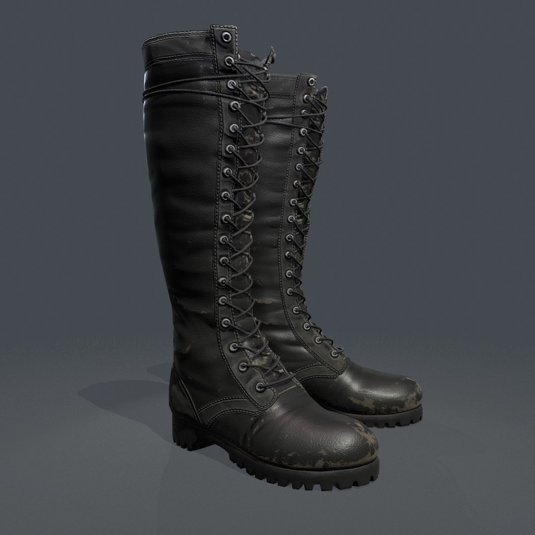 3D Female Leather Boots Model - TurboSquid 1238393