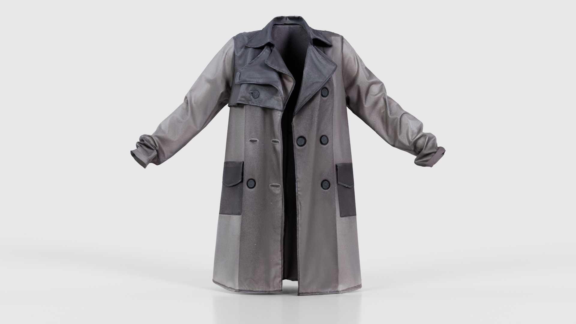 Black Transparant Vinyl Raincoat Open Remastered 3D Model - TurboSquid ...
