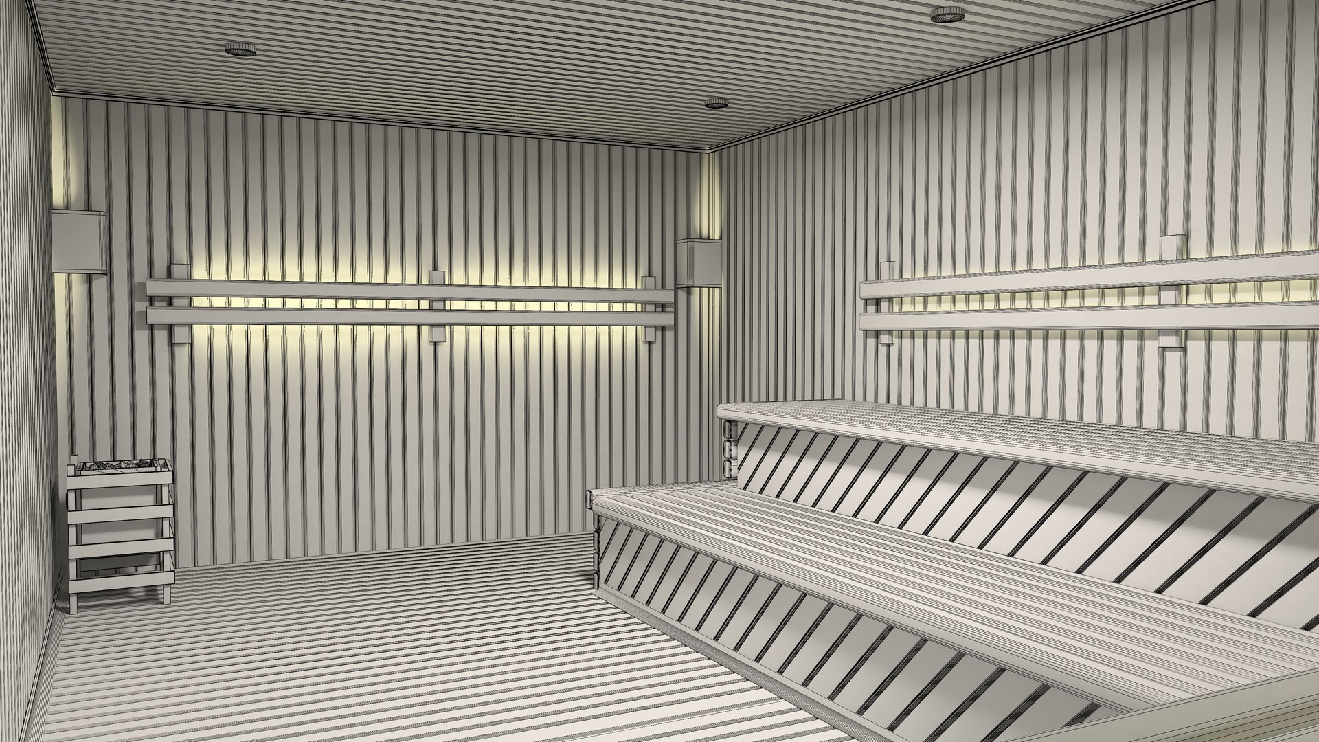Sauna Room Interior 3D - TurboSquid 2276077