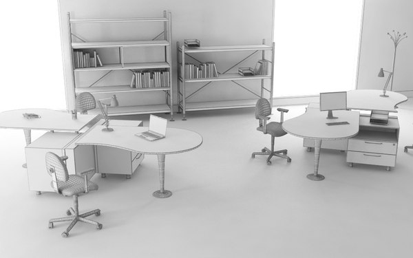 3d model office 02 set