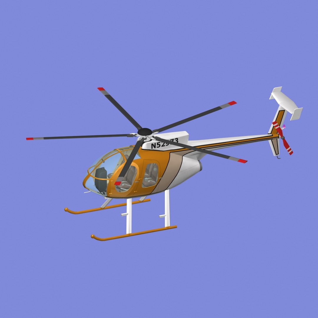 Md-500e Helicopter 3d Model