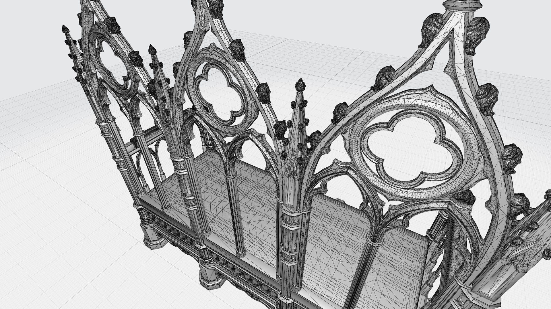 3D Gothic Bench Model - TurboSquid 1684081