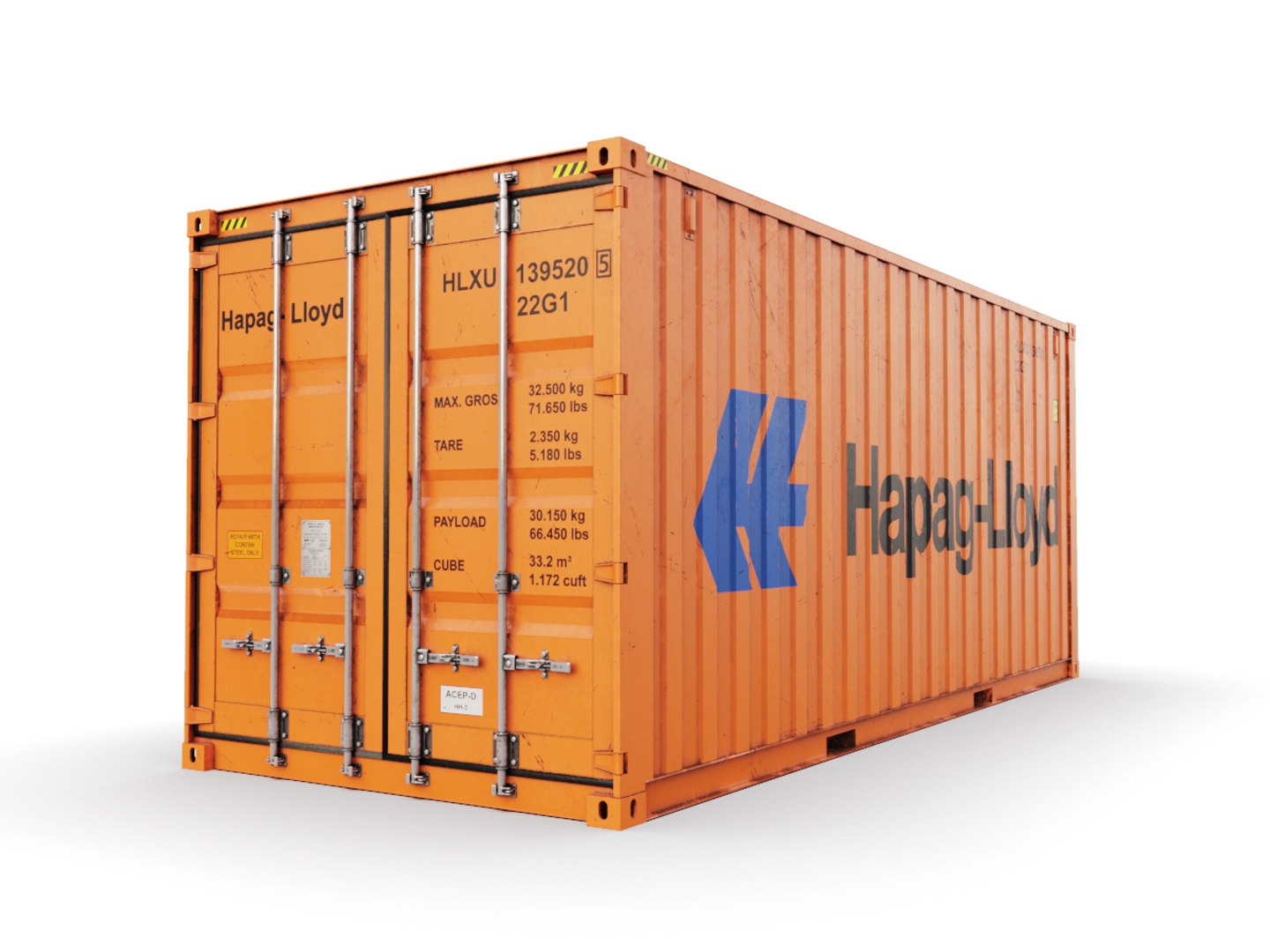 Shipping Container Hapag-lloyd 20 3D Model - TurboSquid 1650555