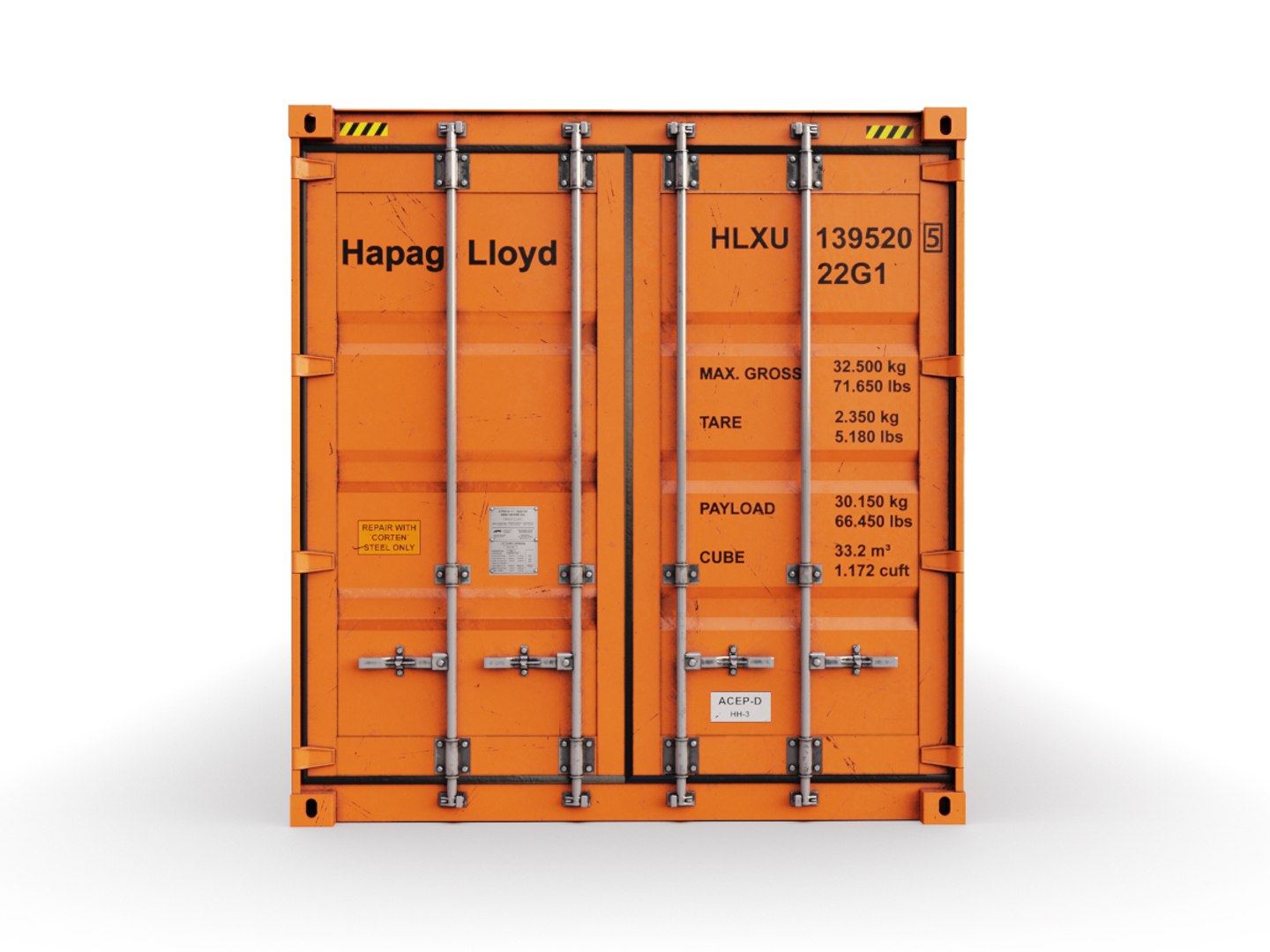 Shipping Container Hapag-lloyd 20 3D Model - TurboSquid 1650555