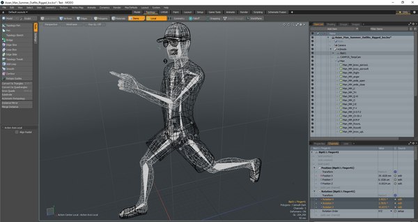 modelo 3d Trajes de verano de hombre asiático Rigged para Modo ...