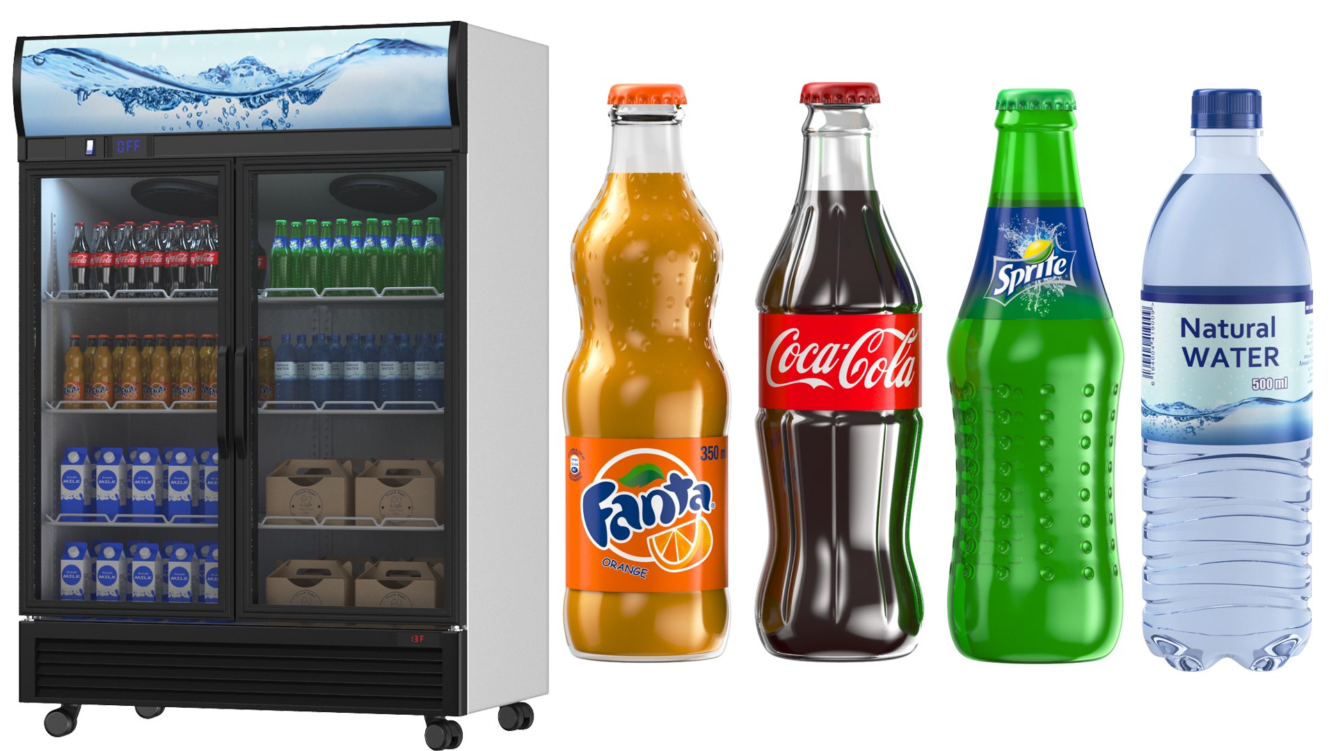 modelo 3d Full Detailed Commercial Fridge - TurboSquid 2032382