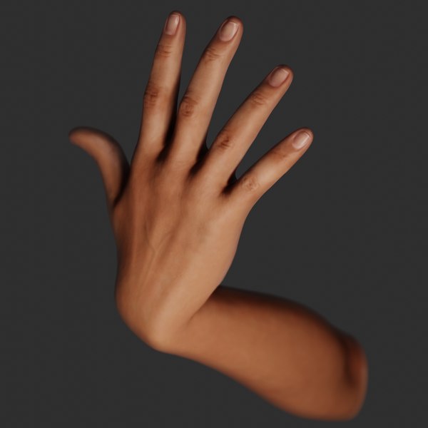 realistic male hand obj