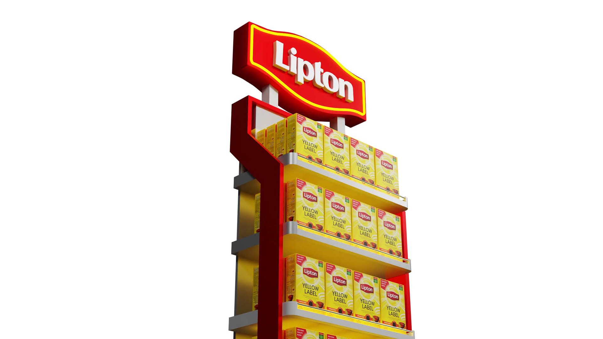3D Lipton Supermarket Shelving Rack - TurboSquid 2230785