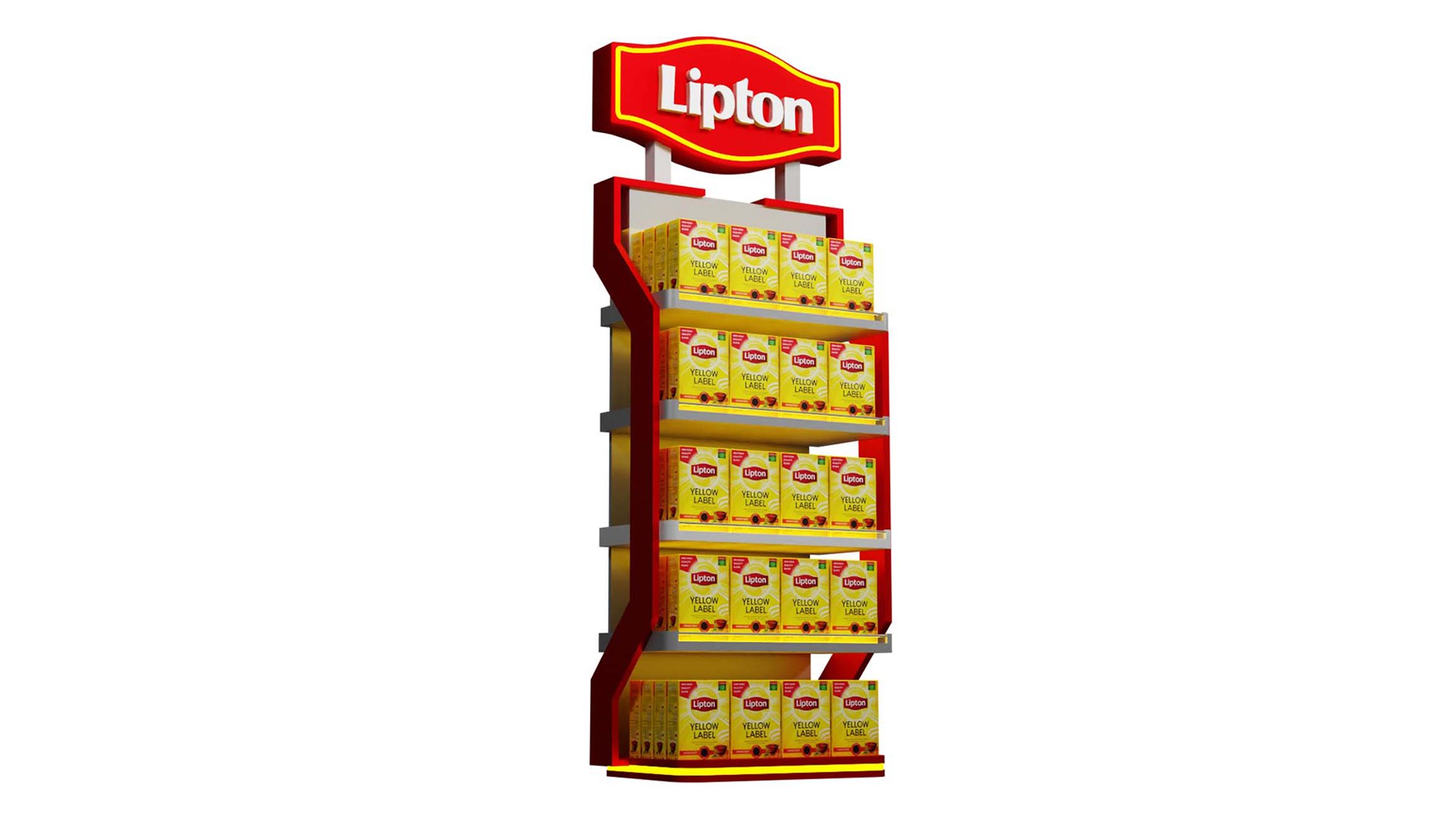 3D Lipton Supermarket Shelving Rack - TurboSquid 2230785