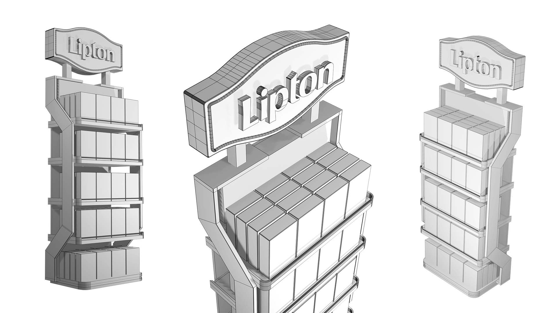 3D Lipton Supermarket Shelving Rack - TurboSquid 2230785