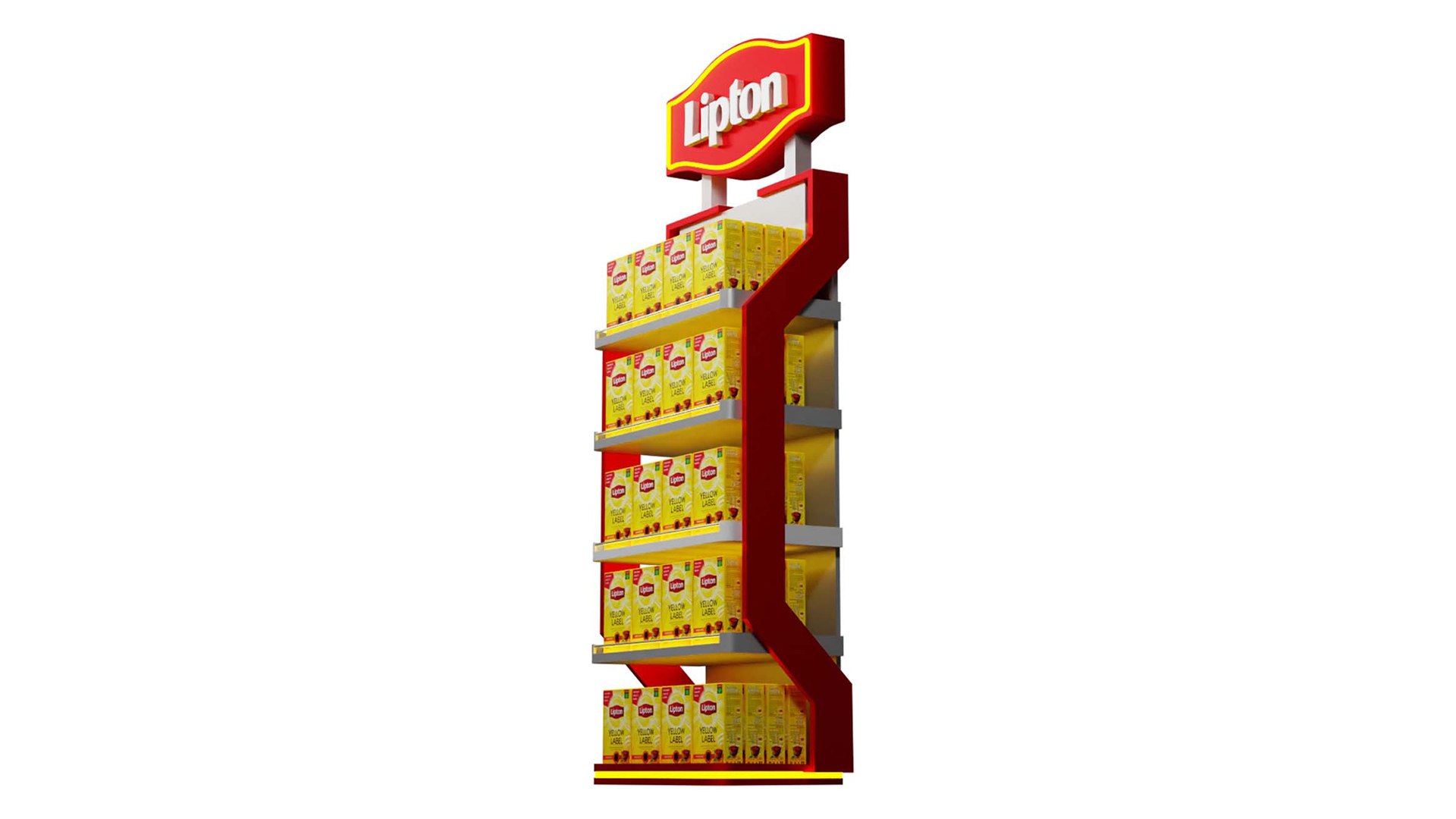 3D Lipton Supermarket Shelving Rack - TurboSquid 2230785